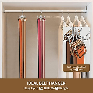 ZEDODIER Belt Hanger, 2 Pack Belt Rack Closet Accessories Organizer, Maximum 24 Storage Capacity, Hanging Holder Storage Hook for Belt, Bra, Tank Top, Tie, Scarf, Purse