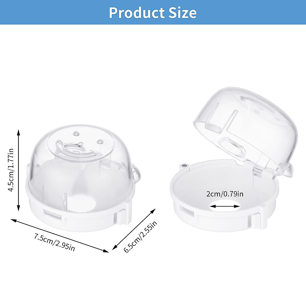 Arriveok 8 Pcs Gas Stove Knob Covers, Baby Oven Lock Kitchen Safety Guards Child Proof Knob Covers Stove Top Protector with Self Adhesive Tape (White)