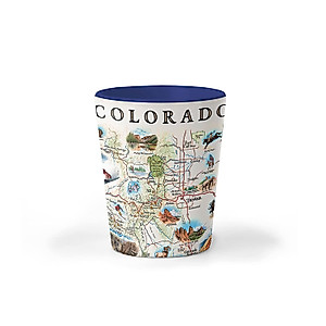Colorado State Map Ceramic Shot Glass, BPA-Free - For Office, Home, Gift, Party