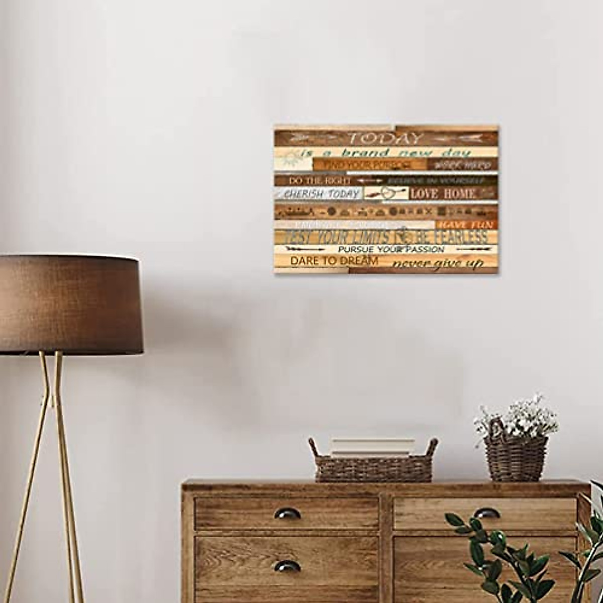 Woxfcart Quotes Canvas Wall Art - Motivational Inspirational Pictures for Office Brown Walls Decor with Framed 24x16