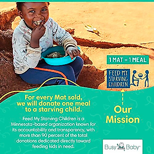 BUSY BABY MAT | Silicone Mini Suction Placemat for Babies & Toddlers with Adjustable Tethers to Attach Toys | Keep Toys Off The Floor, Dishwasher Safe, BPA Free | Includes Travel Sleeve (Pewter)