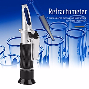 Professional Hand Held Accurate Refractometer Salinity Refractometer 0-100‰ Cutting Oil Fluid Refractometer 0-32%(#1)
