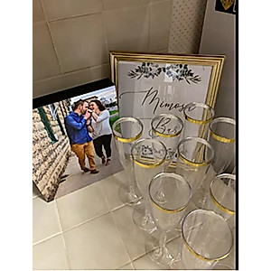 Oojami 30 pc Gold Rimmed Clear Classicware Glass Like Champagne Toasting Flutes