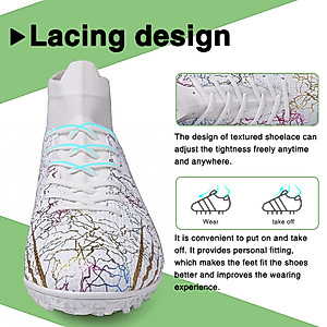 Indoor Soccer Shoes Mens Soccer Cleats Women Turf Soccer Shoes Men Tacos De Futbol para Hombre Zapatos De Futbol para Hombres Futbol Football Cleats for Big Boy Futsal Shoes High Top Shoes TF