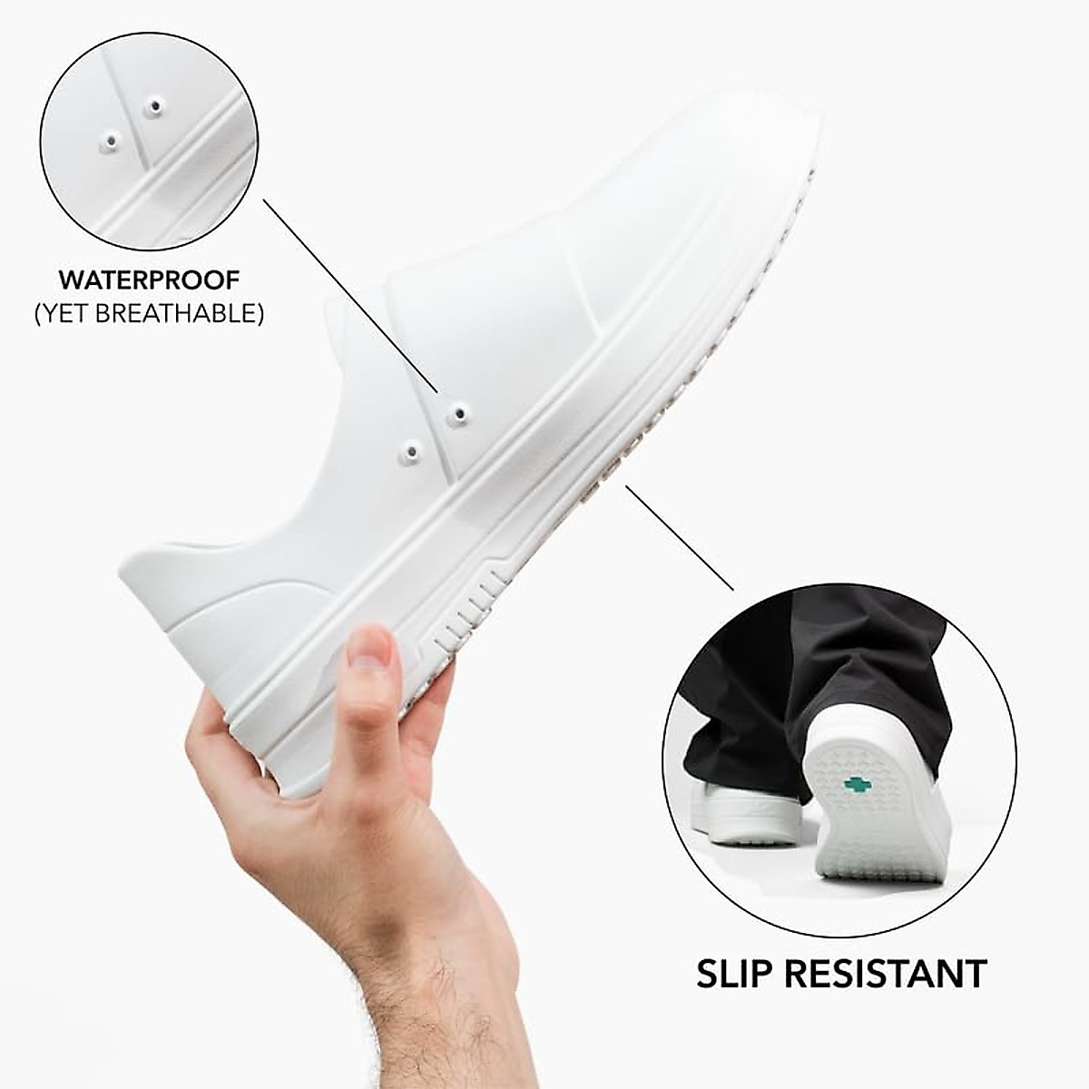 Gales Frontline Nurse Shoes for Women and Men, Lightweight Comfortable Slip Resistant Work Sneakers, Waterproof, Easy to Clean Footwear for Healthcare and Food Service Mint