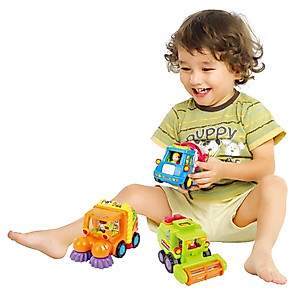 CifToys Musical Learning Workbench Toy and Push and Go Friction Powered Car Toys for Kids, Boys and Toddlers with Sound Effects & Lights Engineering Pretend Play