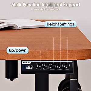 Monomi Electric Standing Desk, 55x24 Inches Adjustable Height Desk, Home Office Sit Stand Up Desk (Black Frame/Cherry Top)