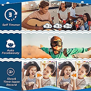 Aitatty Digital Camera, Photo Camera 44MP 2.7K Vlogging Camera with 32GB Card, Auto Focus 2.4 Point and Shoot Camera with16X Digital Zoom, Compact Mini Camera for Teens Students Boys Girls Seniors