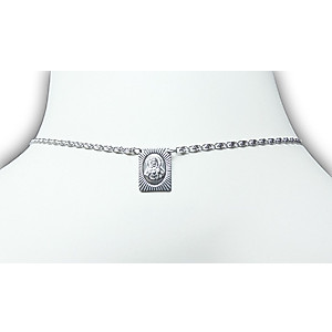 Scapulars Catholic I Sacred Heart of Jesus & Our Lady of Mount Carmel Medals I Stainless Steel Scapular Necklace for Women & Men - 14 Inch long I Catholic Religious Necklace - Stamped Icons