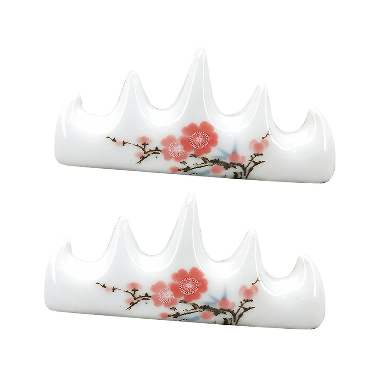 COHEALI 2pcs Brush Holder Chinese Decor Brush Pen Calligraphy Brush Table Stand Painting Writing Brush Rest Decked Pen Stand Pen Rack Calligraphy Supplies Bench Plum Bossom Ceramics White