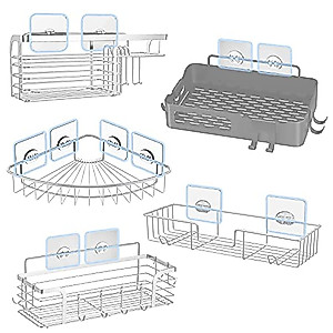 Shower Caddy Adhesive Replacement Stickers Hooks Adhesive Pack of 10 for Corner Shelf Basket Bathroom Shelf, Shower Caddy Hanging