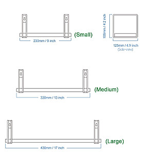 SRIWATANA Rustic Floating Shelves Wall Mount Set of 3, Hanging Wall Shelves, 17 Inch Wood Storage Shelves for Decor, Bedroom, Bathroom, Laundry Room, Living Room, Kitchen, Office - Light Walnut