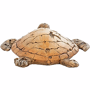 Driftwood Sea Turtle Statue Rustic Wood Look Garden Turtle Coastal Home Decor