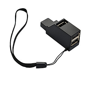 Faoyliye USB 2.0 Splitter,[2 Pack ] 3-Port USB 2.0 Hub High Speed Splitter, USB Splitter Adapter Portable for PC, Laptop -White Black