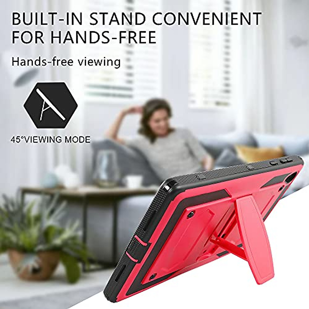 Mignova for Alcatel Joy Tab 2 8 inch 2020 Case Model 9032Z for Alcatel Joy Tab 2 Case for TCL Tab Model 9048S Tablet Case Built in Kickstand Shockproof Hard Back Protective Shell Case (Red)