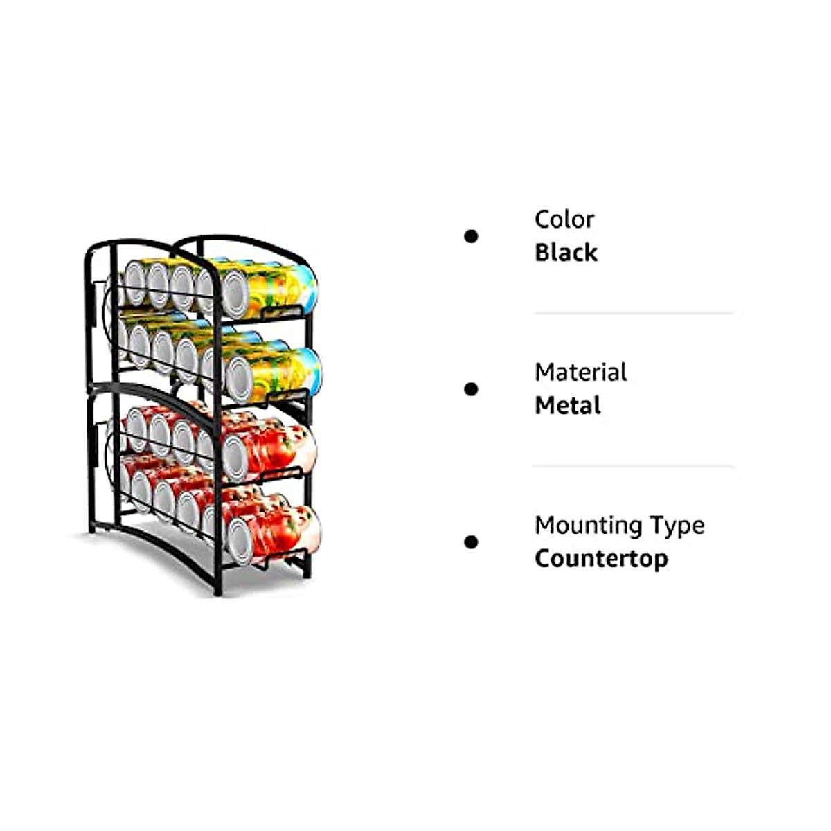 Auledio Stackable Beverage Can Dispenser Rack, Storage Organizer Holder for Canned food or Pantry Refrigerator,Black(2 Pack)