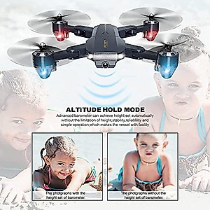 INDYAH Foldable 720P High-Definition Camera Drone,-Key Return to Home, Remote Control Aircraft with Real-Time Image Transmission Function/Denim Blue/30W