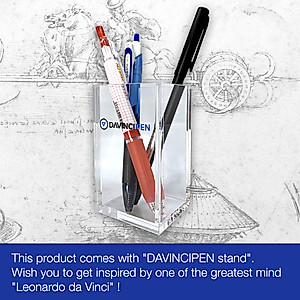 Pilot frixion erasable pens 0.5mm Gel Ink Ballpoint Pens Fine Point Black, Red, Blue ink Pack of 3 with DAVINCIPEN Acrylic Pen Holder