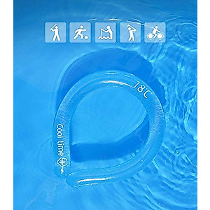 Neck Cooling Tube (Blue,3) | Wearable Cooling Neck Wraps for Summer Heat I Cold Gel Ice Pack | Reusable Neck Cooler Commute and Outdoor Activities | Relief for Hot Flashes or Fever (Blue)