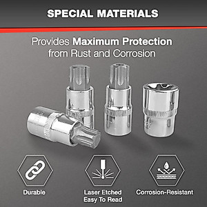 EACELIY 60pcs Torx Bit Socket Set, Hex Star Sockets, S2 and CR-V Steel, Includes Torx E socket (E4-E24), Torx Bit Socket (T6-T70), Torx Tamper Bit Socket (TT6-TT70), Torx Plus Bit Socket (TP8-TP60)