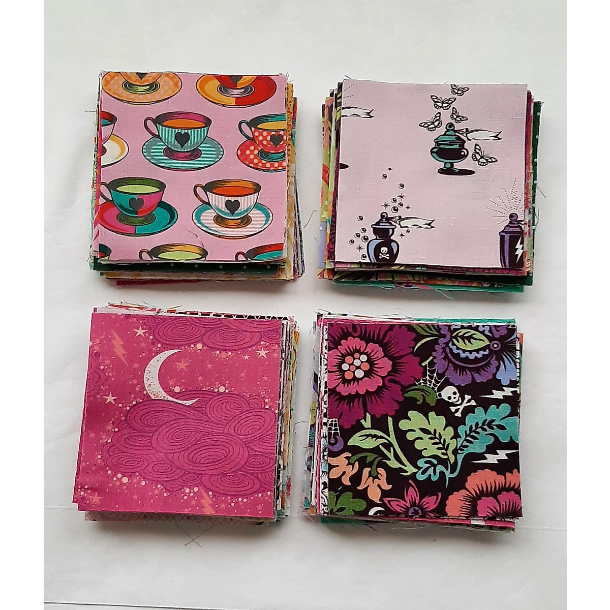 Tula Pink Fabric Scraps Pack for Crumb/Scrappy Quilting 100% Cotton