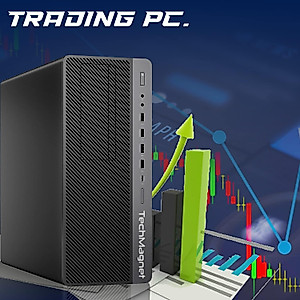 Trading Desktop PC TechMagnet, Intel Core i7 9th Gen, 16GB RAM, 512GB SSD + 2TB HDD, 4 New 22” LED Monitors, 2 Network Cards, Trading Platform Support, MTG Keyboard & Mouse Win 11 (Renewed)