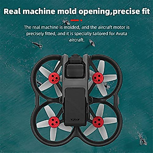 Aluminum Alloy Motor Cover for DJI Avata Drone Engine Protector Cap Dustproof Moisture-Proof Protective Cap RC Quadcopters Drones Accessories EWB 9637 (Black)