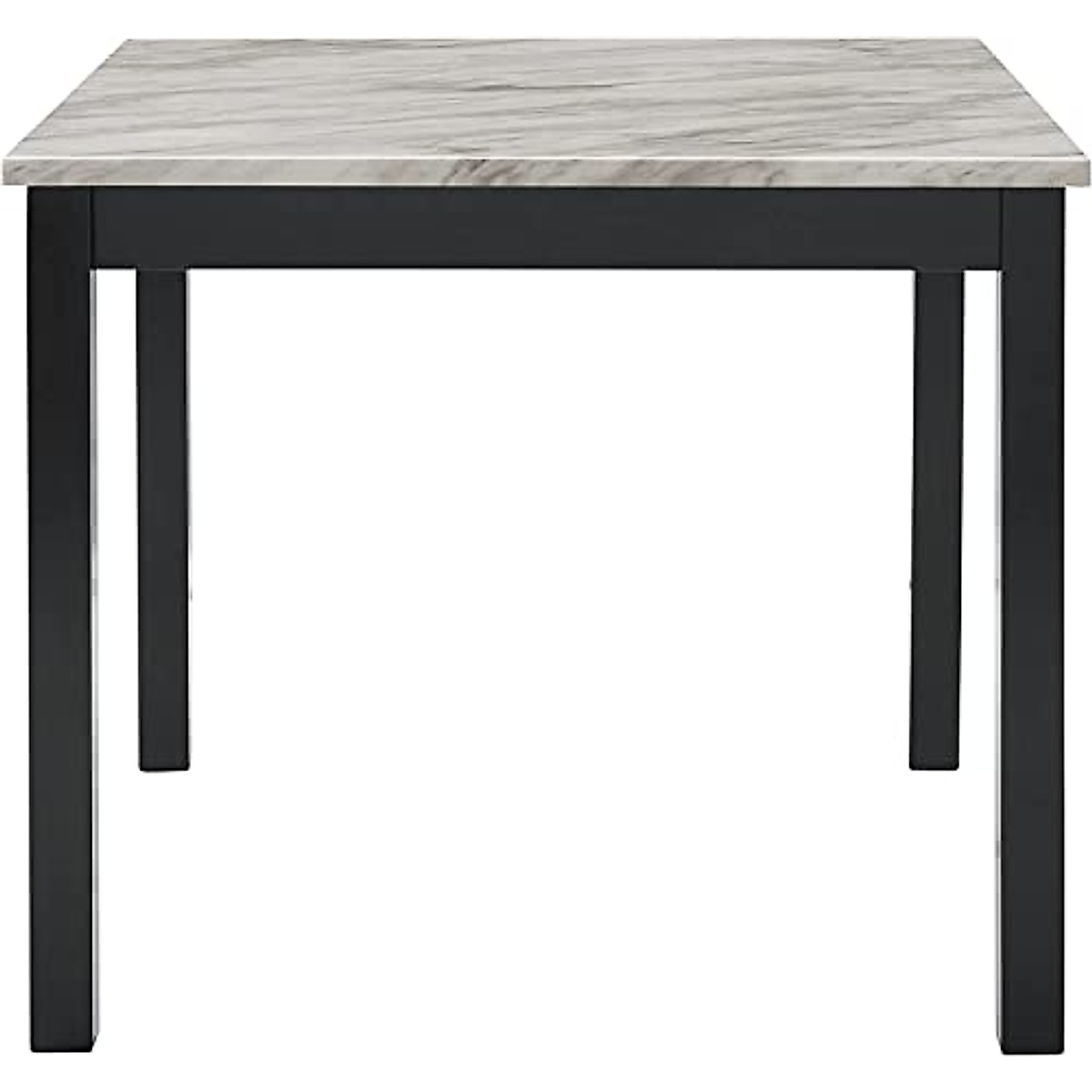 New Classic Furniture Celeste Faux Marble Counter Dining Table with Four Chairs, 5-Piece, Gray