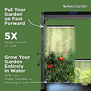 AeroGarden Farm 24XL with Salad Bar Seed Pod Kit - Indoor Garden with LED Grow Light, Black