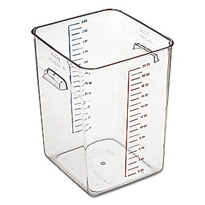Rubbermaid Commercial 632200 CLR Space Saver Square Container, 22 Quart, 10-1/2" x 11.3" x 14.4", Clear