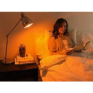 Harth Warm Light Bulbs, Sunset Red Light Bulb for Sleep, Amber Light Bulbs, No Blue Light, Colored Light Bulbs. 7 Watts 500 Lumen 40 Watt Equivalent Bedroom Lamp.