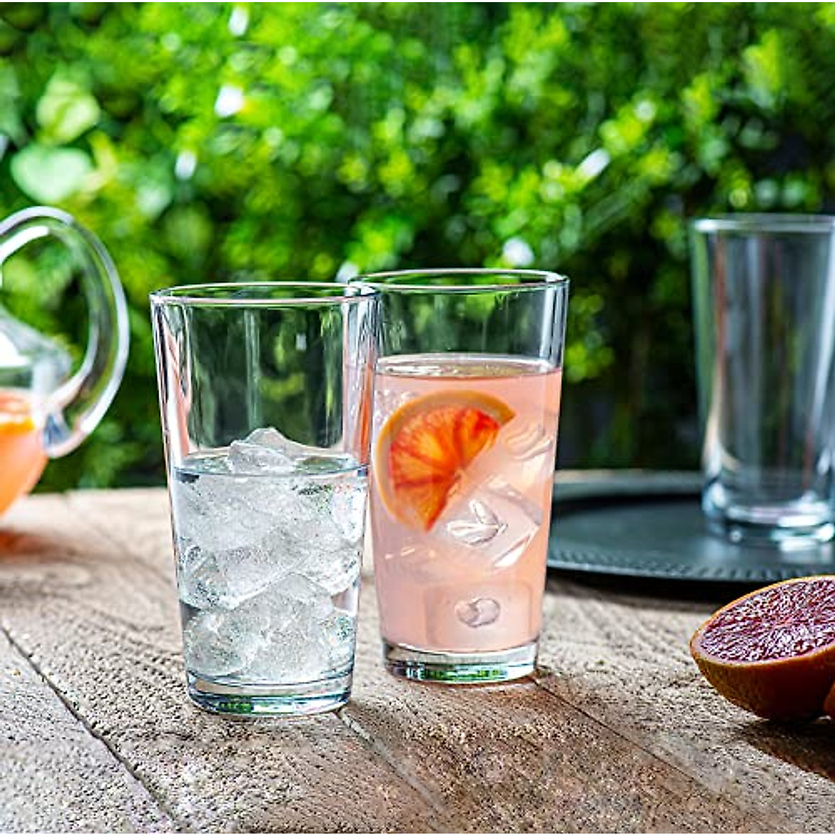 Drinking Glasses - Set of 10 - 16oz. Margarita Glasses Glass Cups - Dishwasher Safe Cocktail glasses - Clear Heavy Base Tall Beer Glasses, Water Glasses, Bar Glass, Wine, Juice, Iced Tea