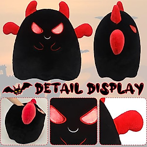 ARELUX Cute Ghost Plush Pillow,Soft Black Devil Pillow Stuffed Animals Plushies Kawaii Doll Toy Funny Room Decor Birthday Friends Family Member 18in