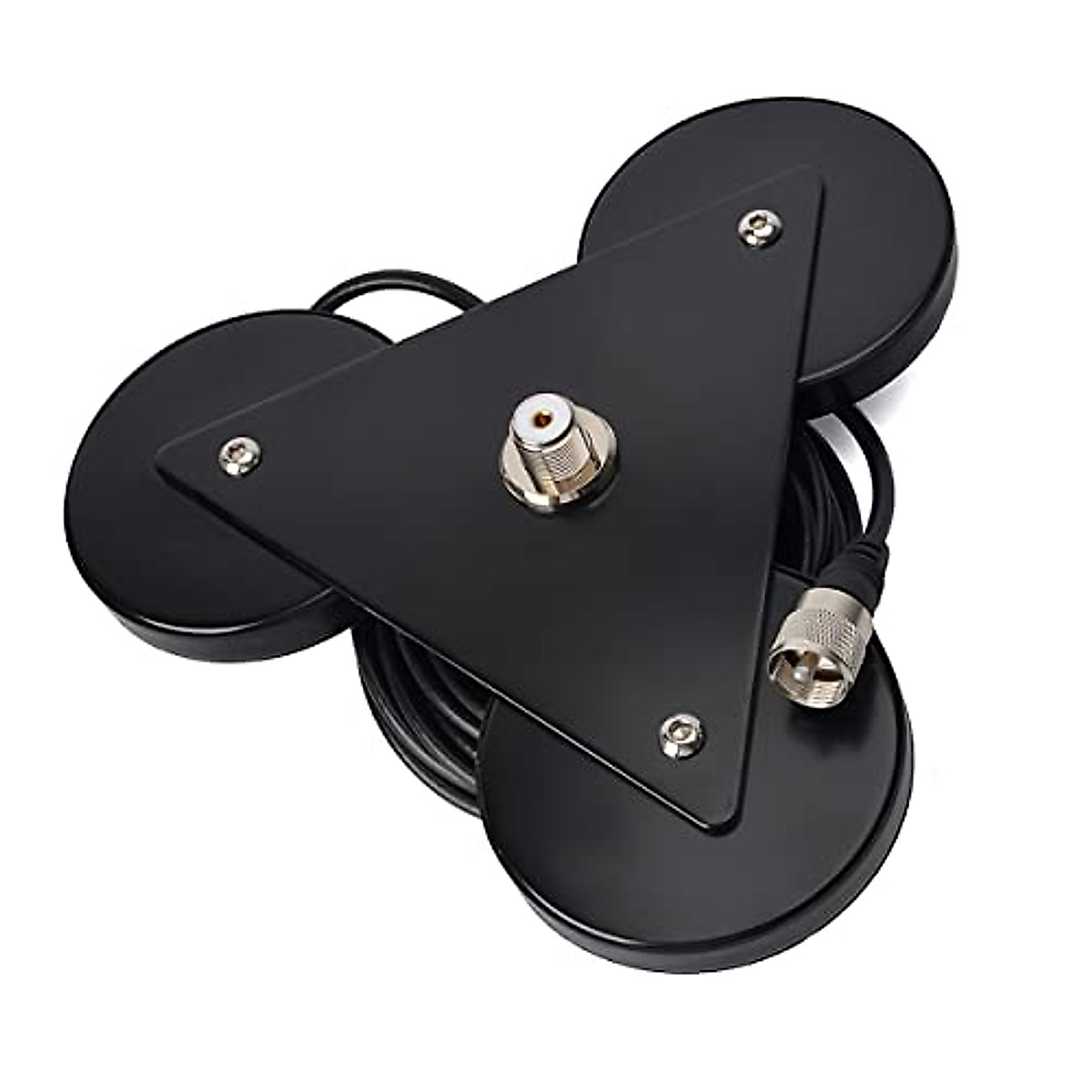 UAYESOK Heavy Duty Magnetic Antenna Mount 8.8inch, SO239 30KG Suction Triangle Vehicel Mobile Antenna Magnet Base W/5M(16.4ft) RG58 Coaxial Cable
