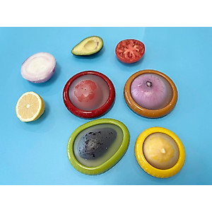 halteoly 4PC Silicone Fruit and Vegetable Storage Containers Set for Fridge, Onion Storage Container, Avocado keeper,Tomato Saver,and Lemon holder