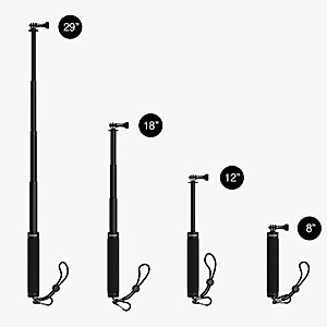 GRAVGRIP V2 Extension Pole Bundle - Hydraulic Leveling Mount for Action Camera, GoPro, DJI, Insta360 - Pocket-Sized Leveler, Gimbal, JIB