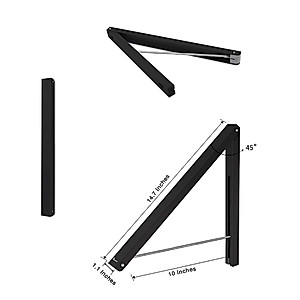 Anjuer Laundry Room Clothes Rack - Wall Mounted Retractable Folding Clothes Hanger Drying Rack for Laundry Room Closet Storage Organization, Aluminum, Easy Installation (Black)