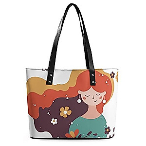 Womens Handbag Women Flowers Leather Tote Bag Top Handle Satchel Bags For Lady