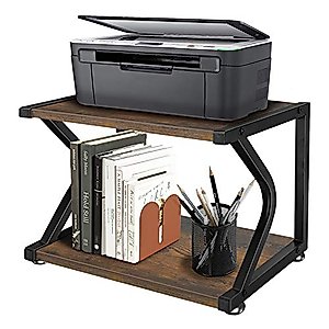 Unistyle Printer Stand with Anti-Skid Pads for Space Organizer,Desktop Stand for Printer as Storage Shelf, Book Shelf, Double Tier Tray for Home Office Organization
