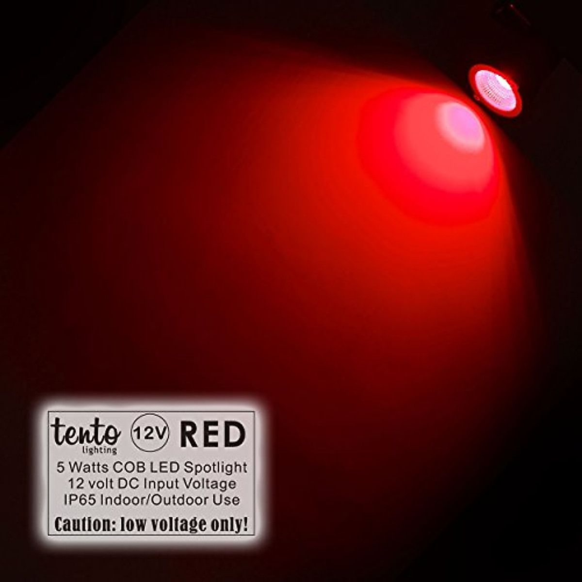 Tento Lighting Low Voltage Outdoor Spotlight Garden Pathway Lighting Fixture In Ground Well Red Color LED Light Bulbs, 12v 5w (400 lm - 500 lm) (4 Pack)