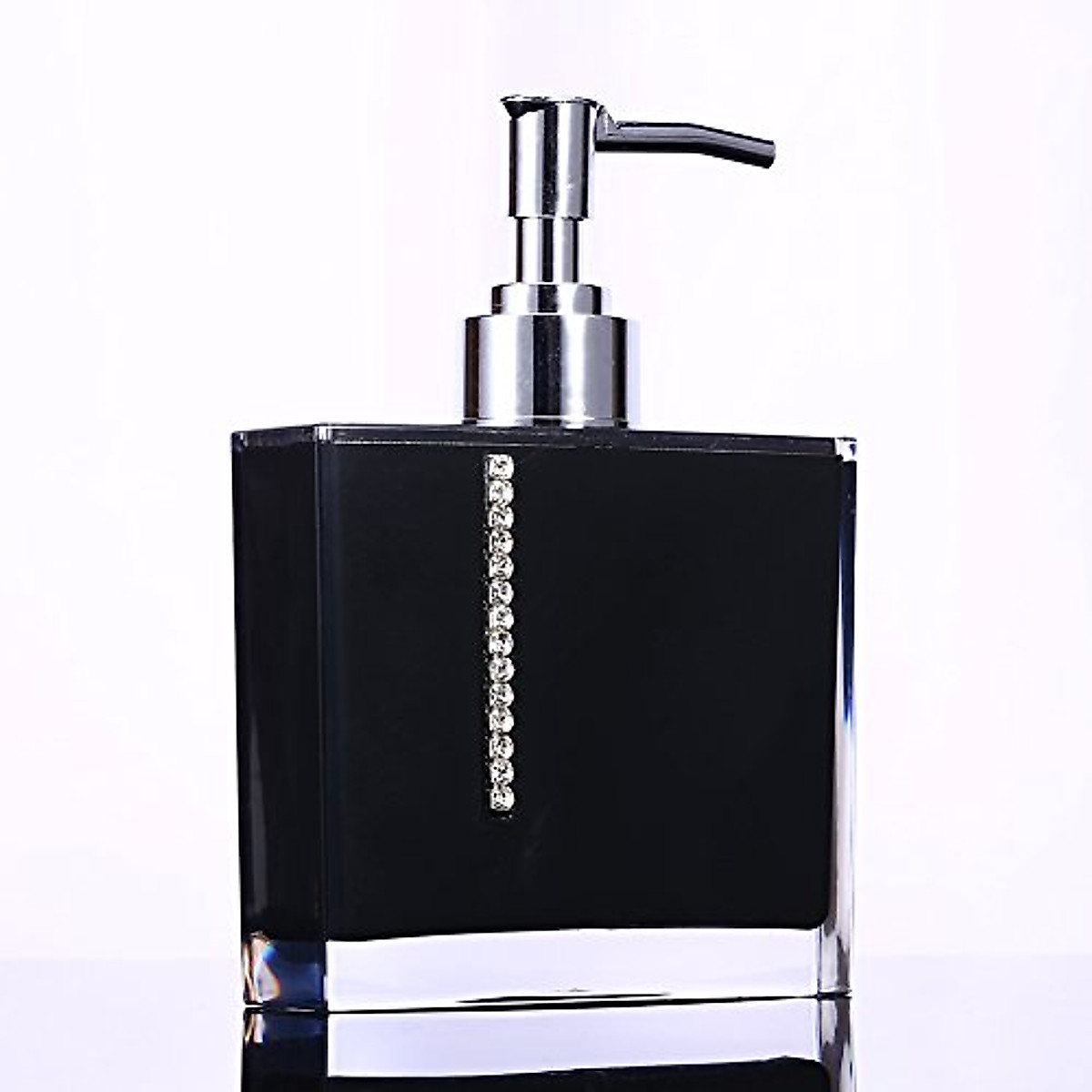 5Set Bathroom Accessory Set, Acrylic Bathroom Accessories Bath with Toothbrush Holder Toothbrush Cup Containe Tumble Soap Dish Liquid Soap Lotion Pump Lotion Dispenser Dispenser Black