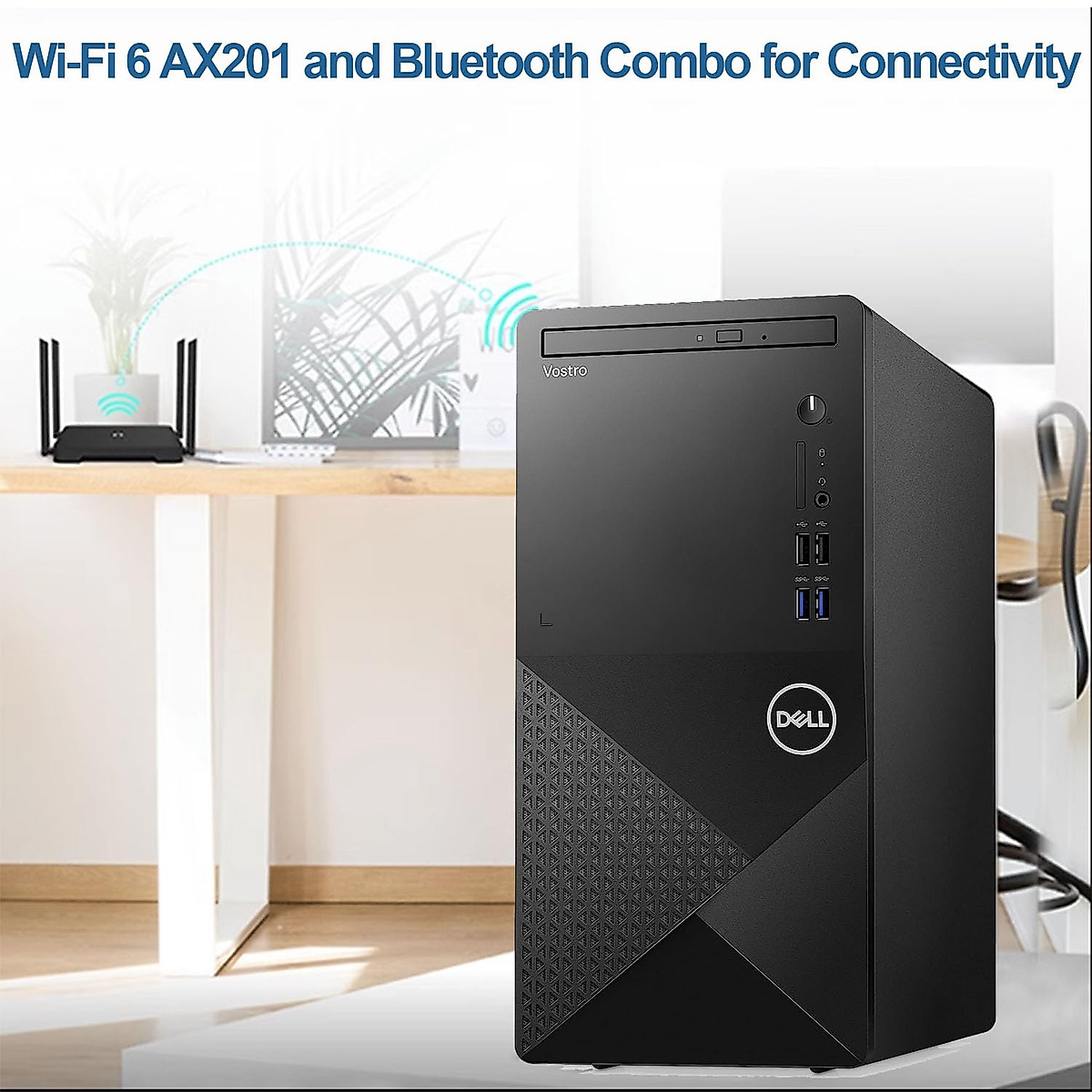 Dell Vostro 3910 Business Desktop Computer, 12th Gen Intel Core i5-12400 Processor, 16GB DDR4 RAM, 512GB NVMe SSD + 1TB HDD, WiFi 6, DVD-RW, Display Port, HDMI, SD Card Reader, Windows 11 Pro, Black