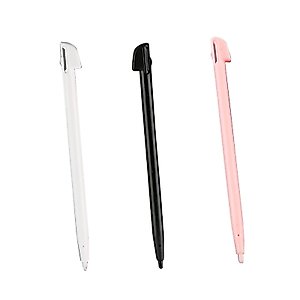 New Stylus Touch Pens Three Colors Set Replacement, Compatible with for Nintendo Wii U Gamepad Game Pad Console, White / Black / Pink Plastic Touchpen Pack 3 PCS Spare Parts Accessories