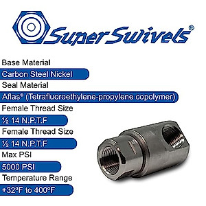 HoseKit Genuine Super Swivel –½-inch FXF Heavy Duty Hose Reel Swivel with Grease Zerk Fitting. Replacement Swivel for Home and Industrial Steel Hose Reel (#5024-Ni-AL 9SS8FP50XFP50-Ni-AL).