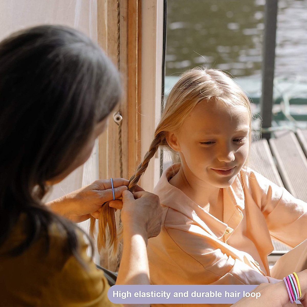 YEEPSYS Kids Hair Ties, 100 pcs Hair Elastic Bands for Toddler and Girls , Baby Multicolor Small Seamless Hair Bands Elastic Ponytail Holders (100 Pcs, Bright Multicolor)