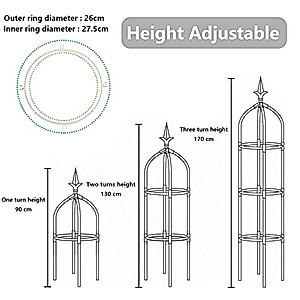 Kamansy Garden Trellis for Outdoor Climbing Plants, Trellis for Potted Plants, Wire Plants Trellis, 6 ft Tall Iron Metal Trellis Plants Trellis
