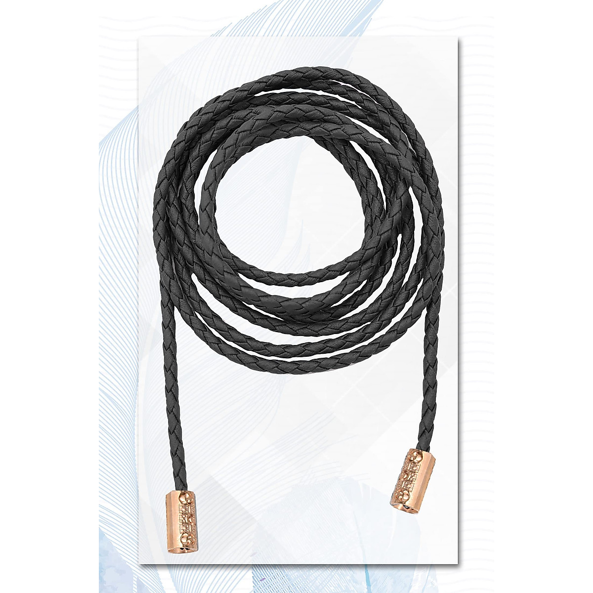 TeeYee Women PU Leather Knitted Waist String Belt/Rope/Chain Long Boho Wrap Skinny Belt (one size, black)