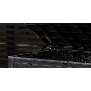 Keter Ashwood 100 Gallon Resin Deck Box Organization and Storage for Patio Furniture Outdoor Cushions, Throw Pillows, Garden Tools and Pool Toys, Brown