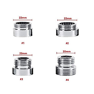 (Pack of 5) 22mm 24mm G1/2 Kitchen Copper Water Purifier Faucet Aerator Adapter Accessories 4 Sizes(24mmto15mm)