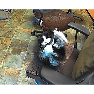 CoolCyberCats Ribbon, Leather and Fur Attachment Cat Toys - Fit Wildcat and Popular Bird and Catcher Type Wands/Poles (Rabbit Fur Chaser)